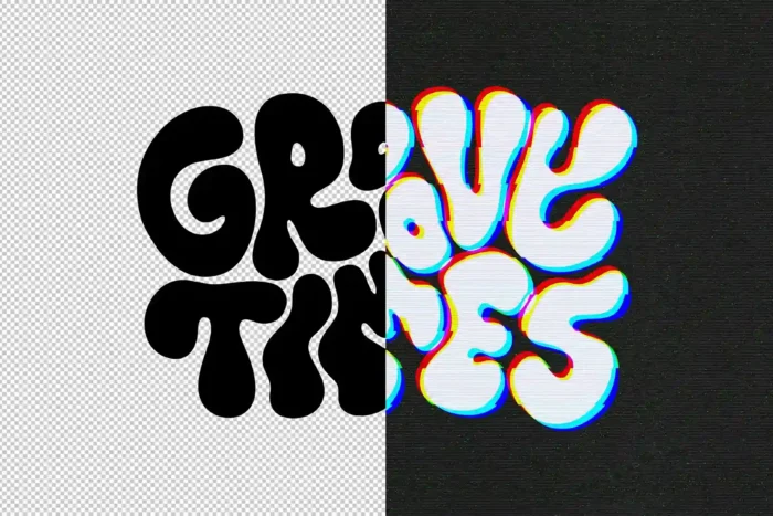 Free TV Channel Glitch Text Effect PSD