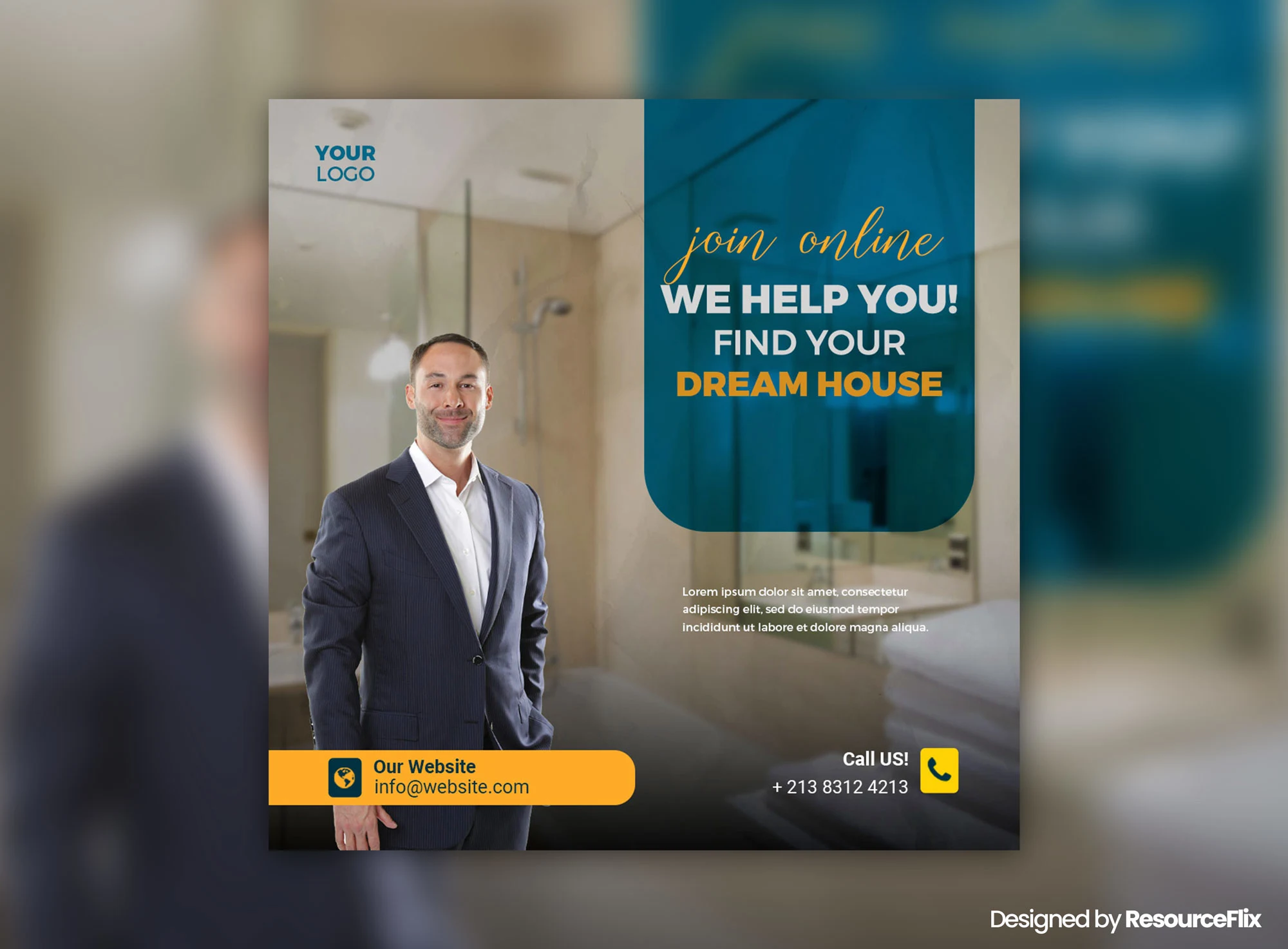 Free Motor Racing Sports Poster Template for Photoshop